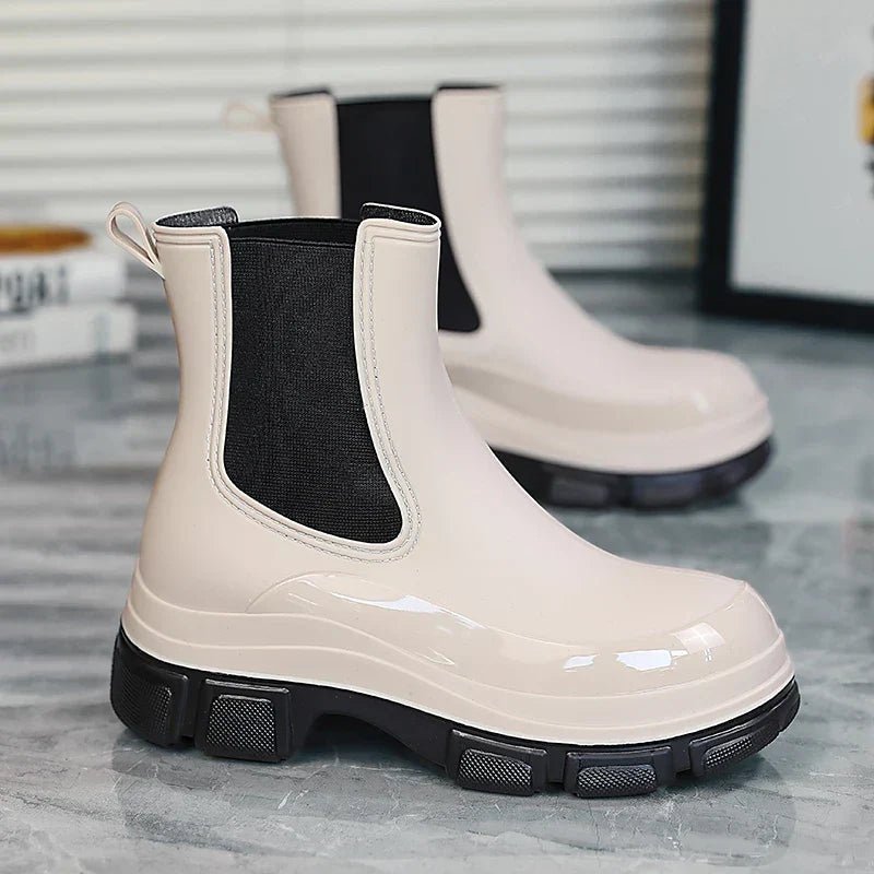 Women's Chelsea Boots - Stylish Waterproof Rain Boots with Chunky Sole ...