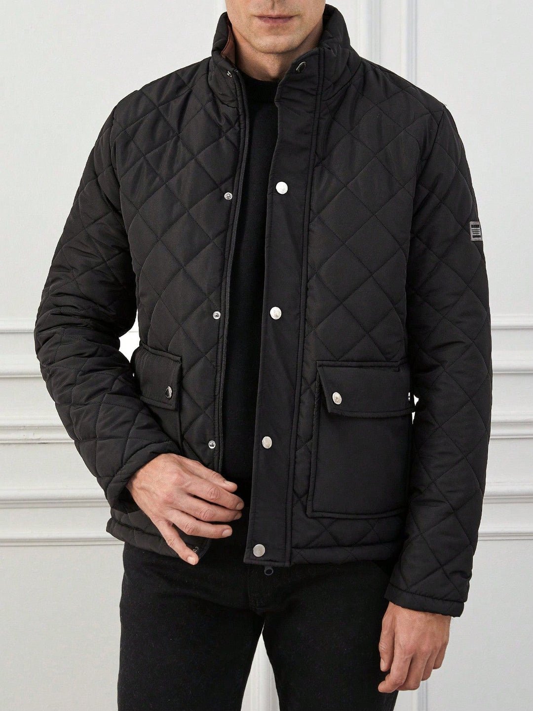 Men's Diamond Padded Quilted Jacket - Stylish & Warm for Autumn/Winter ...